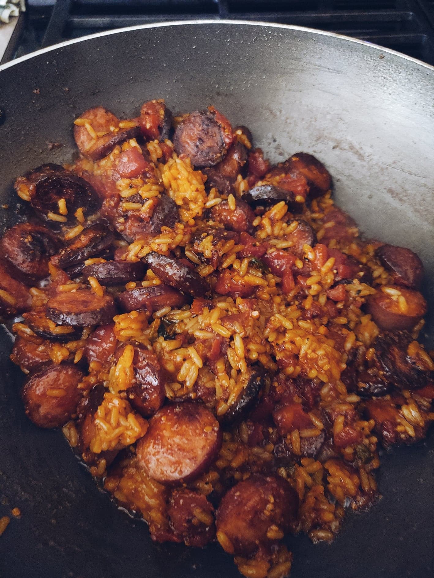 The best spicy sausage rice! - The Caffeinated Mom